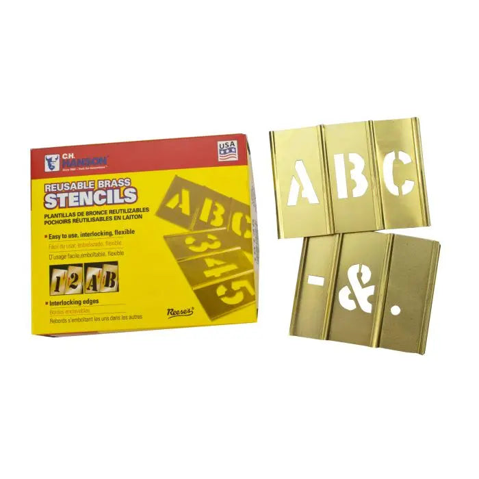 C.H. Hanson 10028 Stencil Set-Letter 1" Brass 33 pc – Clark's Tool ...
