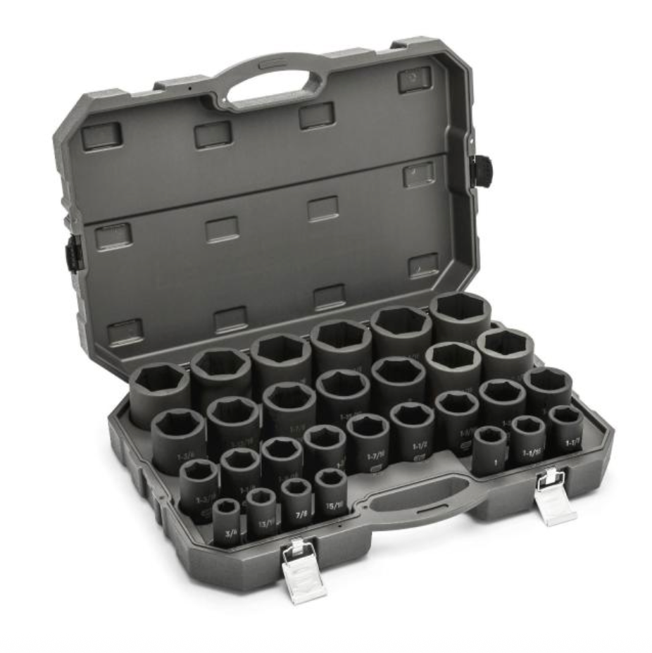 GearWrench 84037 - 29 Piece 3/4" Drive 6 Point SAE Deep Impact Socket ...