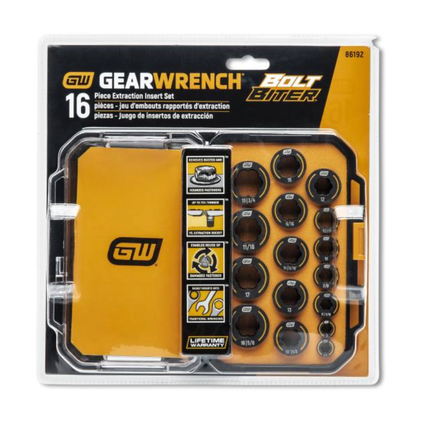 GearWrench 86192 - 16 Piece Bolt Biter™ SAE/Metric Wrench Insert Set ...