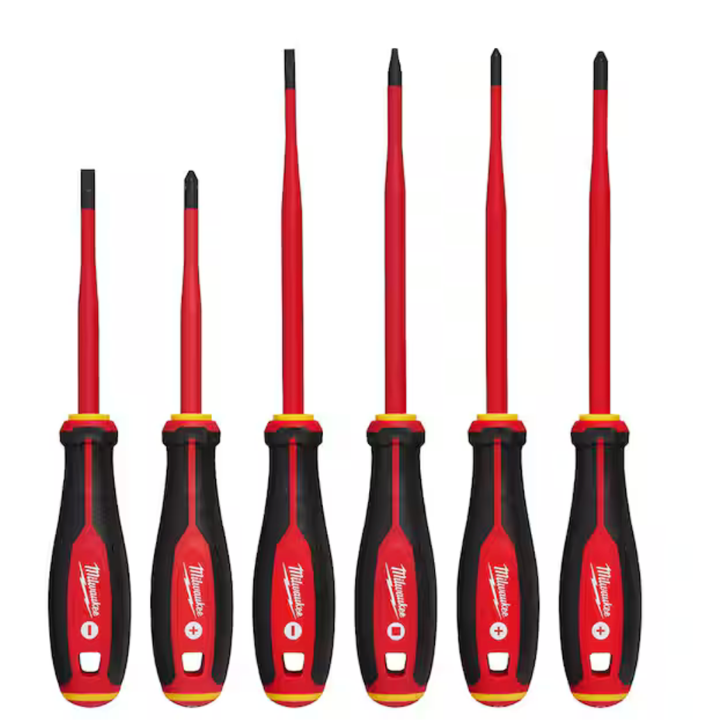 Milwaukee 48-22-2206 - 6pc 1000V Insulated Slim Tip Screwdriver Set ...