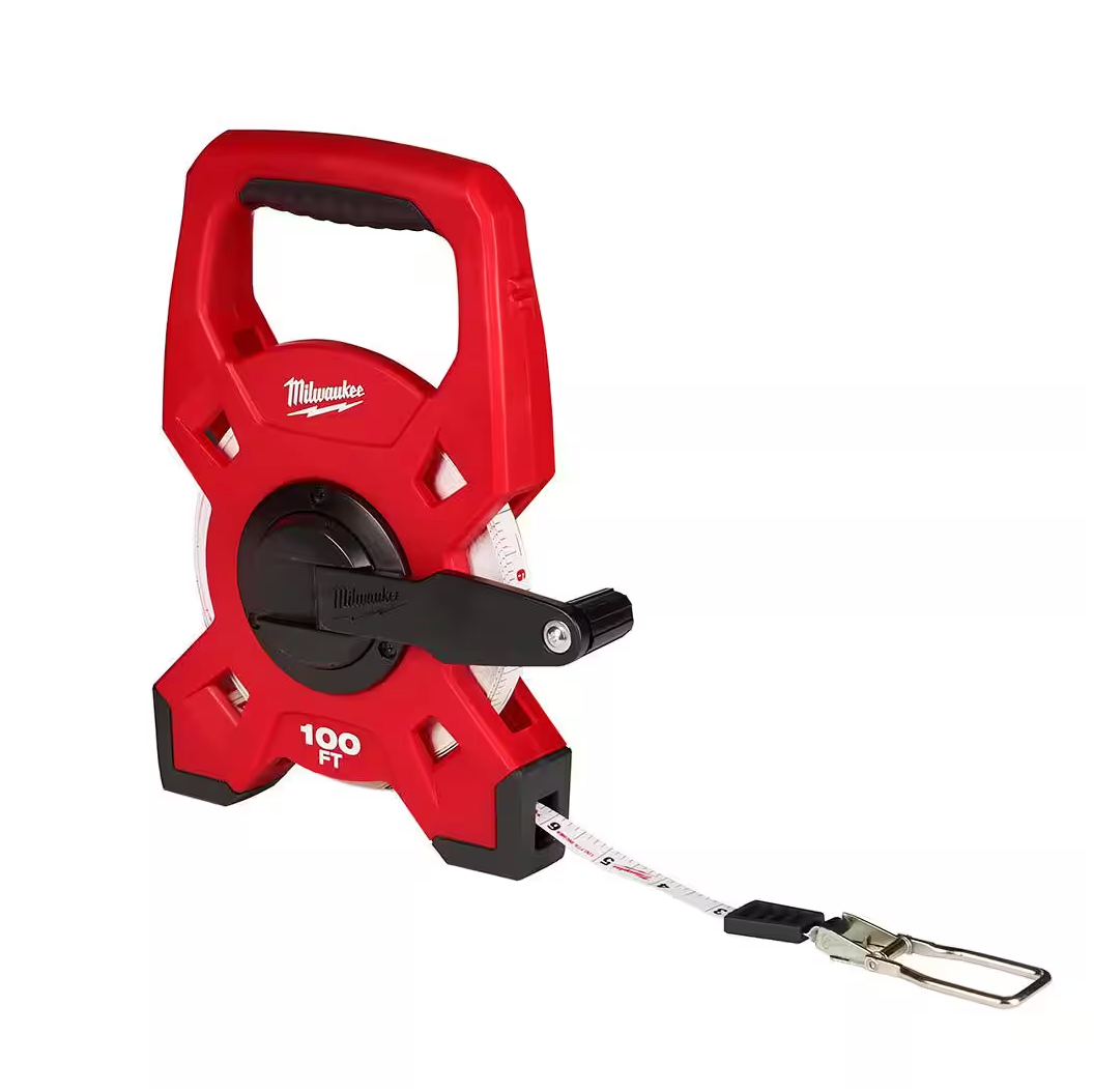 Milwaukee Fiberglass Open Reel Long Tape Measure, Multiple Lengths ...