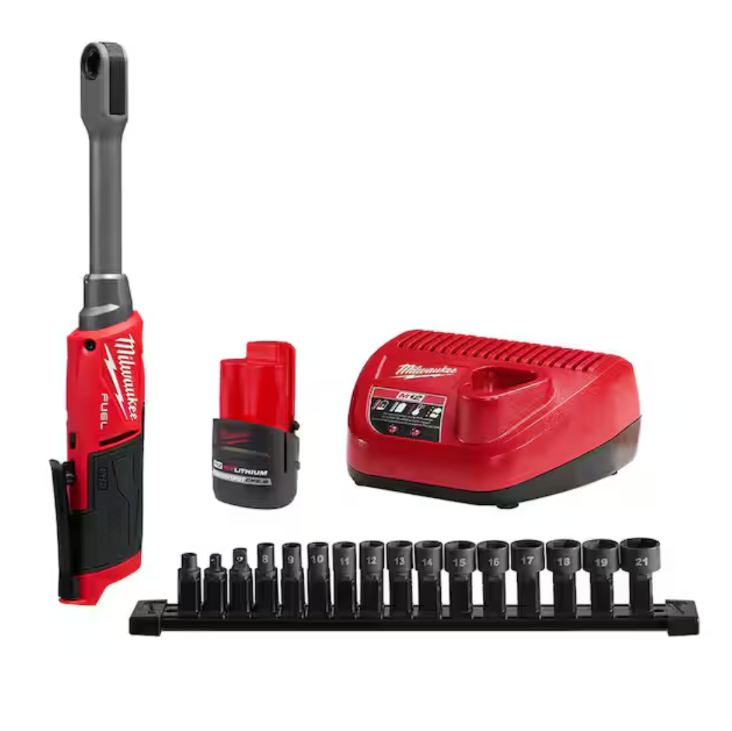 Milwaukee 3050-21 M12 FUEL™ INSIDER™ Extended Reach Box Ratchet Kit ...
